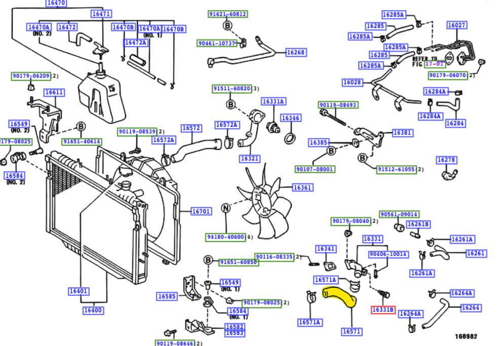 Genuine Toyota Land Cruiser Radiator Inlet Hose (80 and 100 Series ...